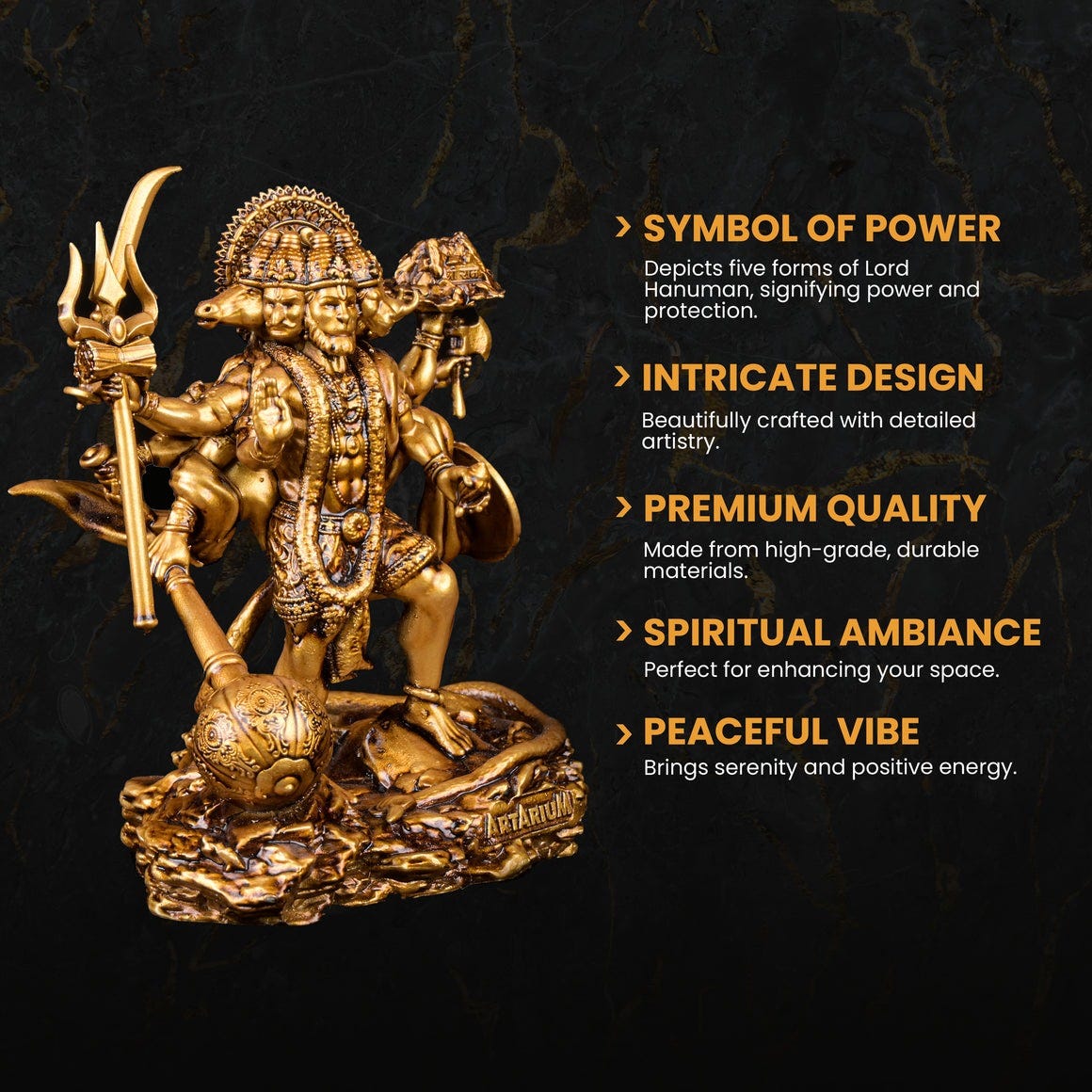 Exalted Panchmukhi Hanuman Figurine: A Symbol of Divine Strength and ...