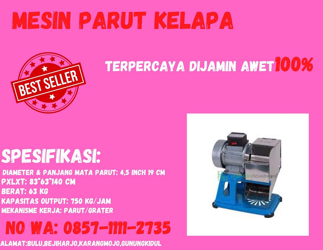 WA.0857–1111–2735, Mesin Parut Kelapa Santan Jogja ...