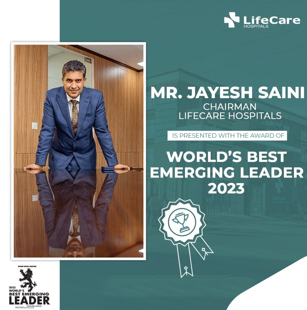 World’s best emerging leader Jayesh Saini… Exemplary leadership and ...