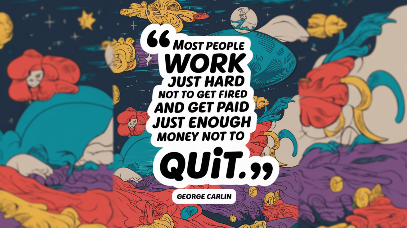 Create an illustration featuring the quote: “Most people work just hard ...