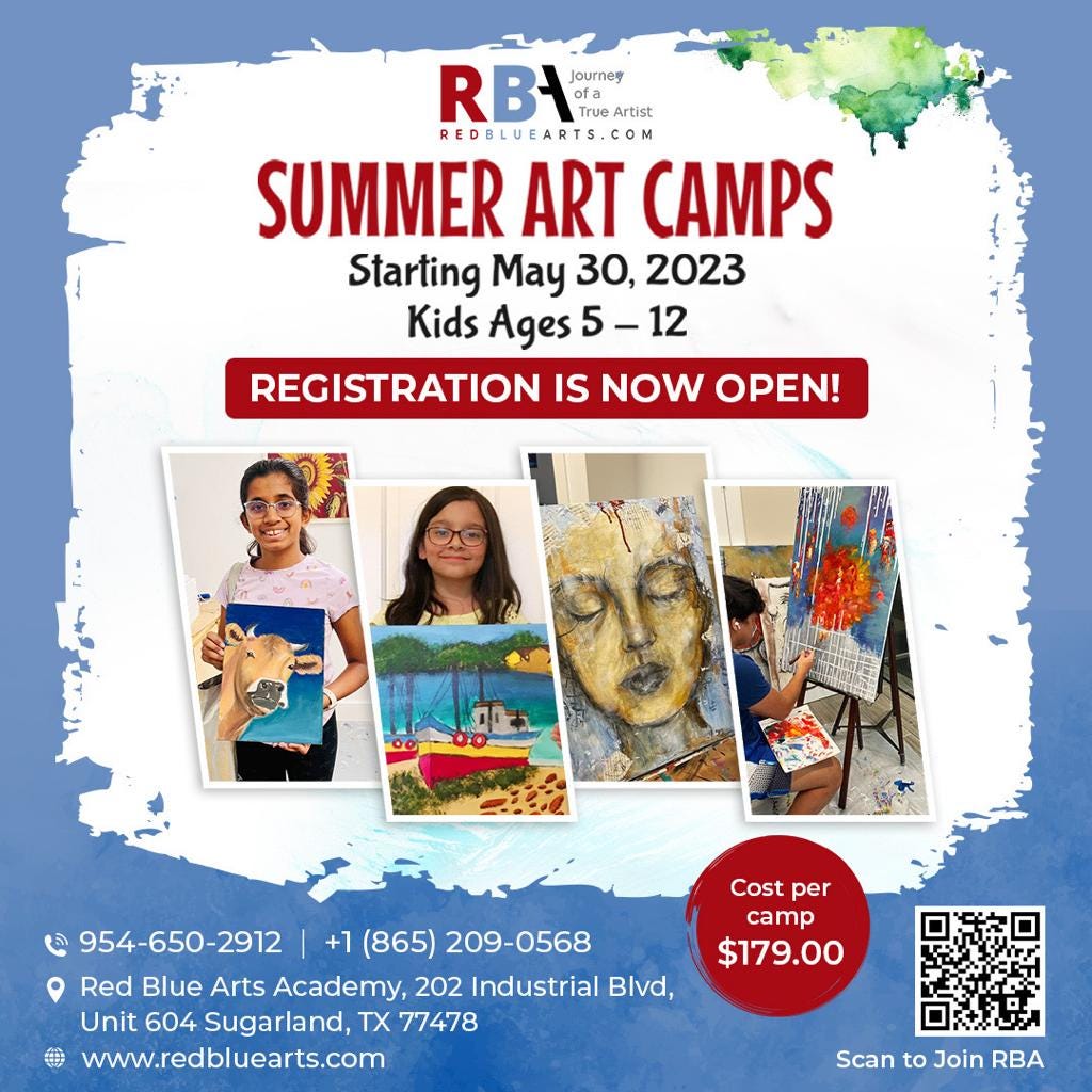 Join Summer Art Camps in Sugar Land — Redbluearts - Redbluearts - Medium