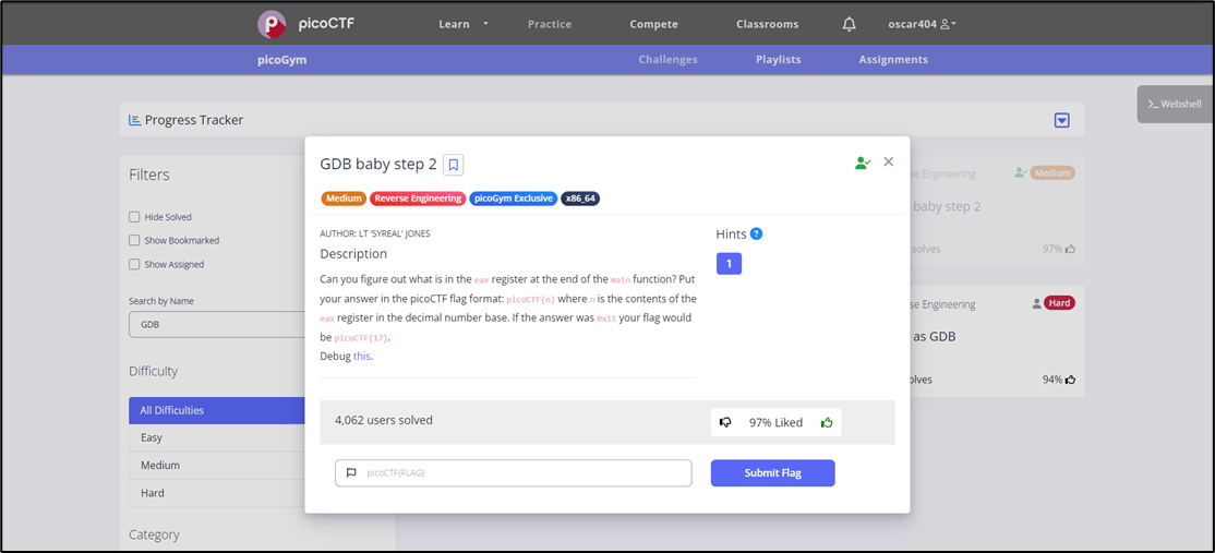 Cracking PicoCTF Challenge: GDB Baby Step 1 | by Oscar404 | Medium