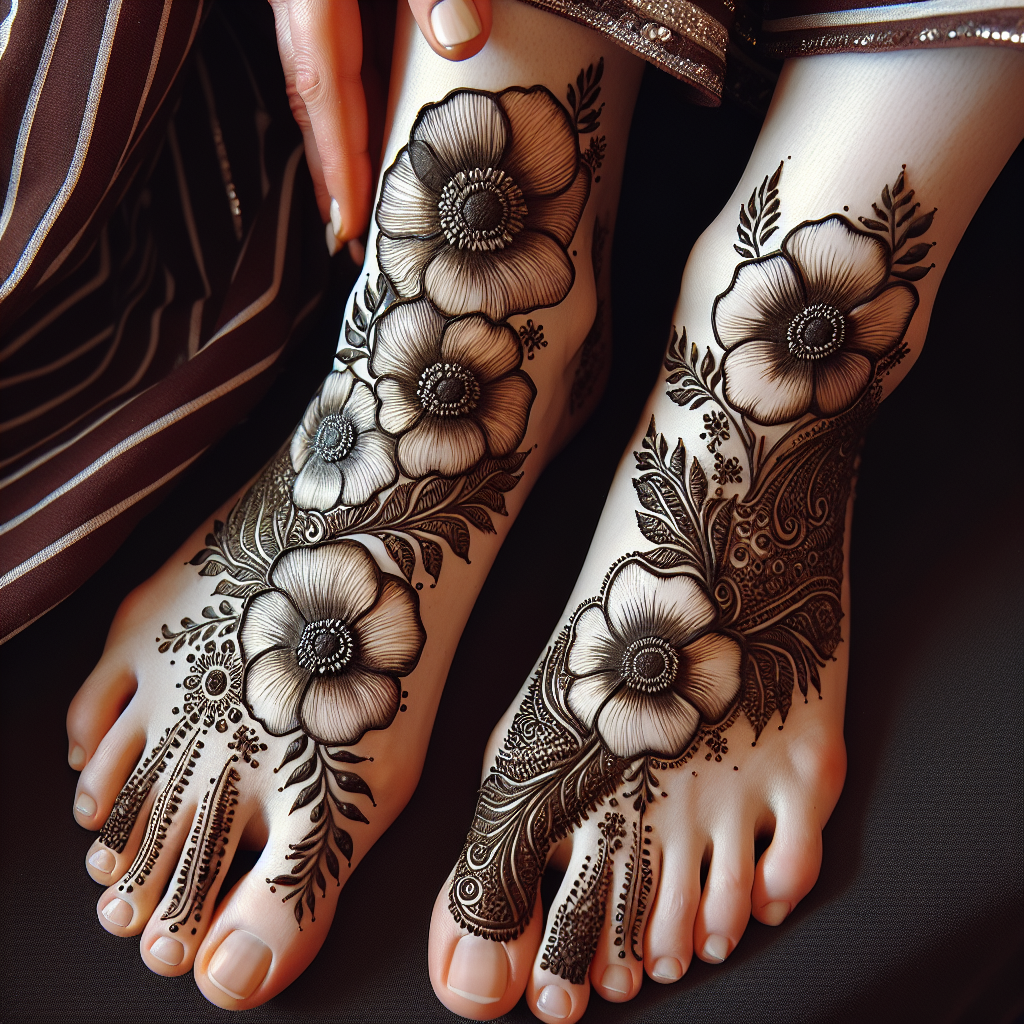Unique Anemone Flower Mehndi Ideas for Every Occasion - Khushboo - Medium