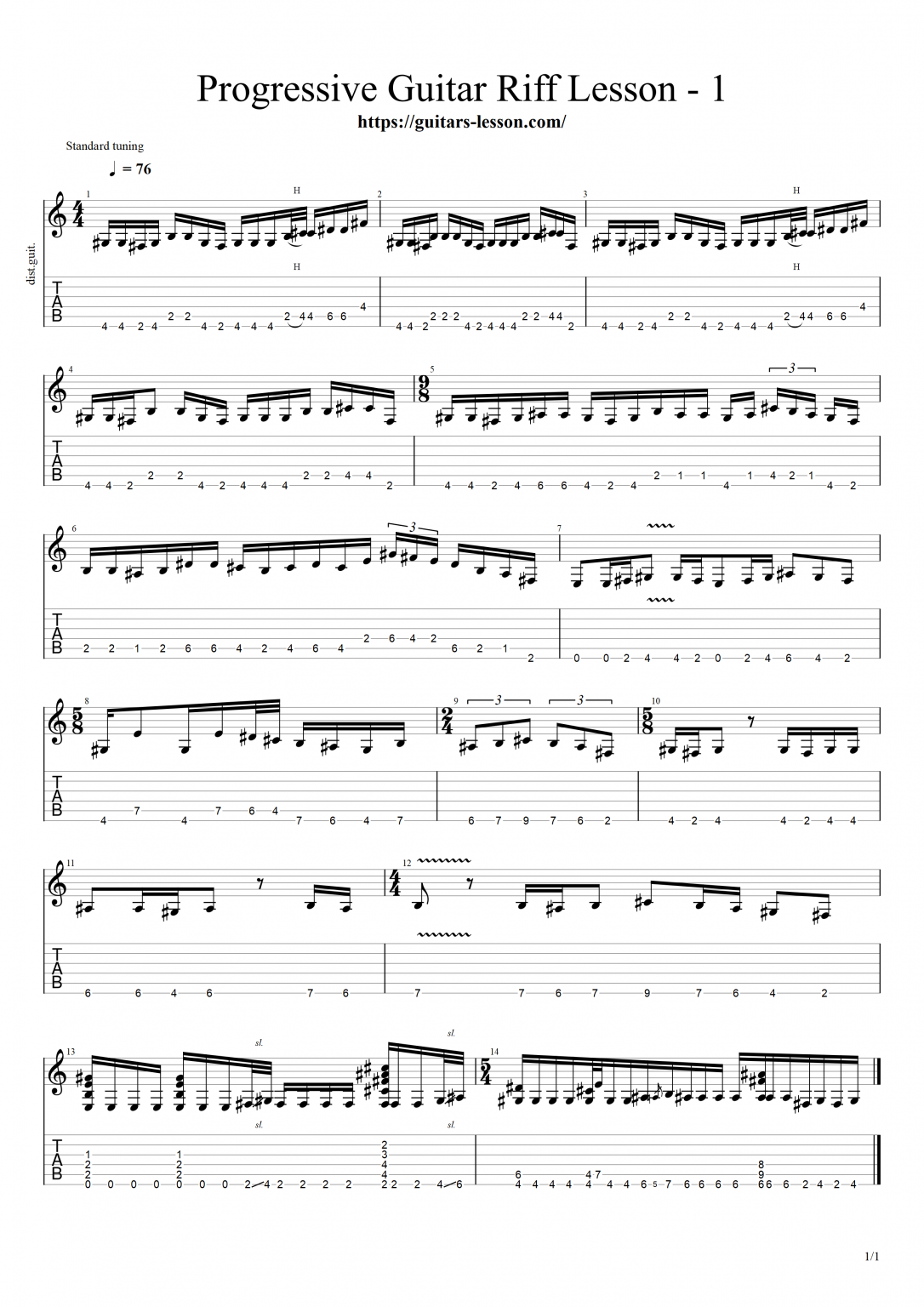 Metal Riff Triplet Lesson — 1 - Guitars_lesson - Medium