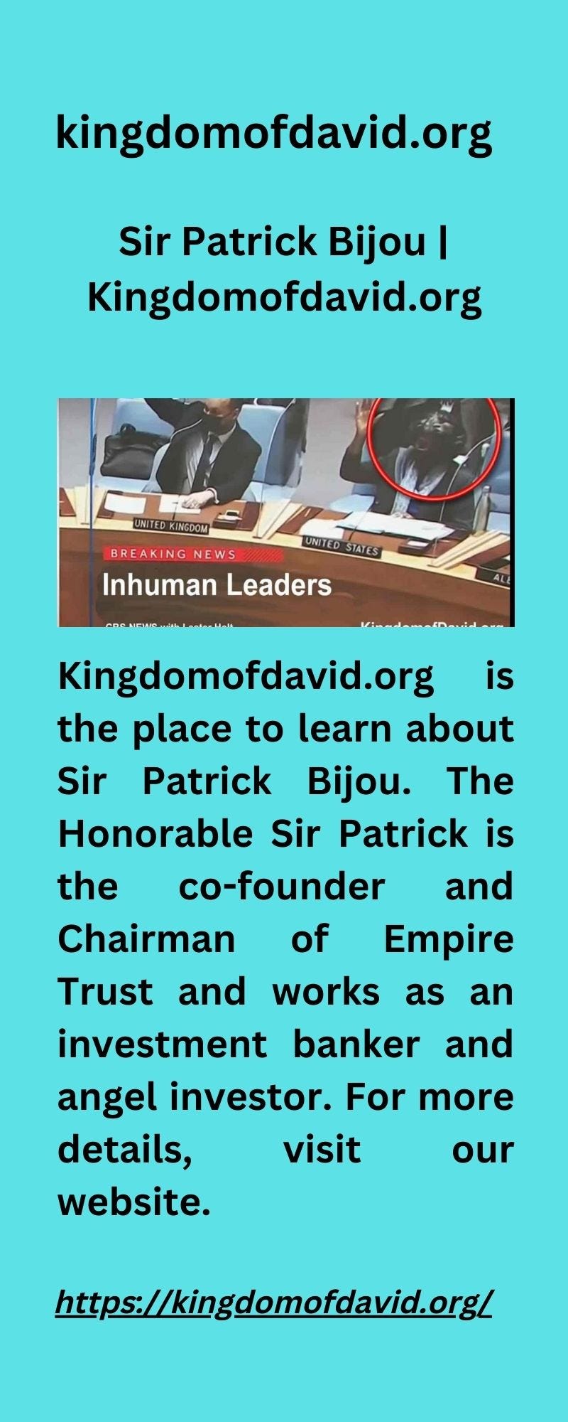 Sir Patrick Bijou | Kingdomofdavid.org - Kingdomofdavid - Medium
