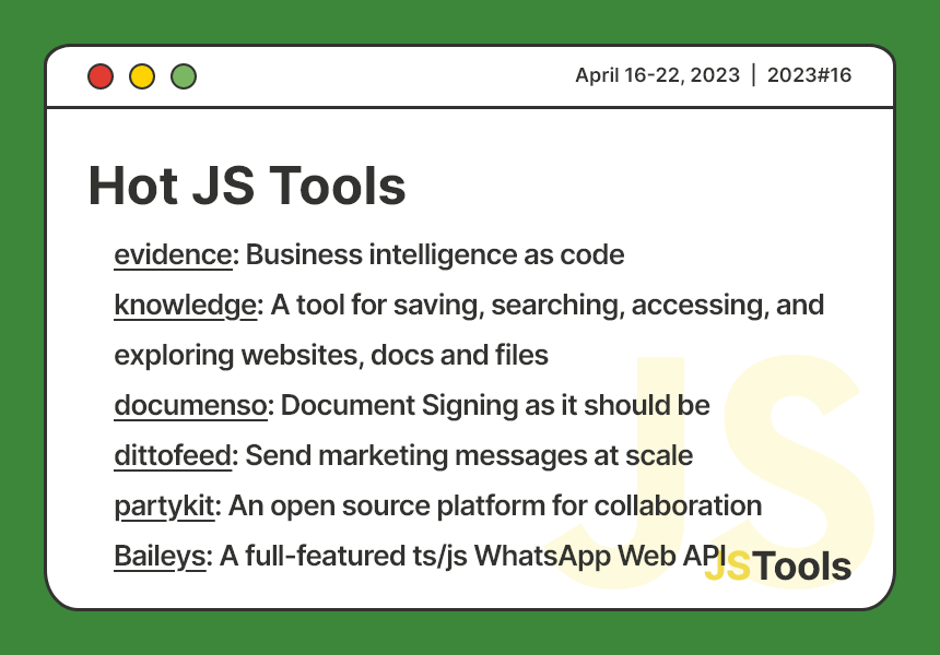 JSTools Weekly — #50. New JS tools’ releases, hot JS tools… | by JSTools Weekly | Medium