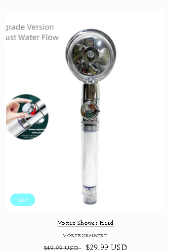 Water Filter for Rain Shower Head - Vortex Rain Jet - Medium