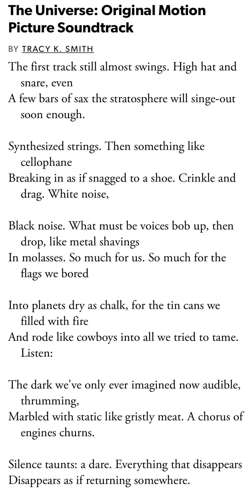 “Sci-Fi” by Tracy K. Smith analysis | by Aidan Stuart | Medium