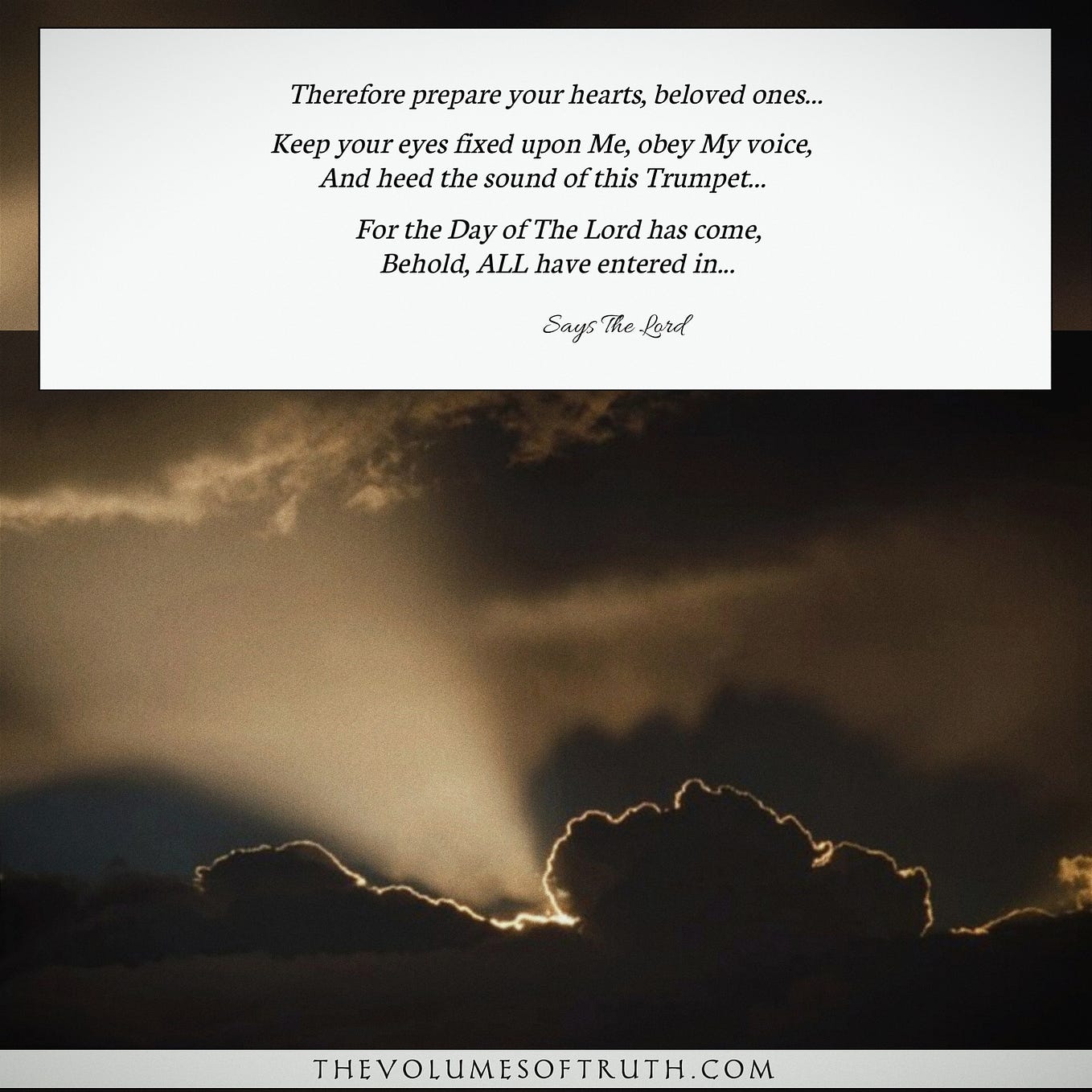 Therefore prepare your hearts, beloved ones... Keep your eyes fixed ...
