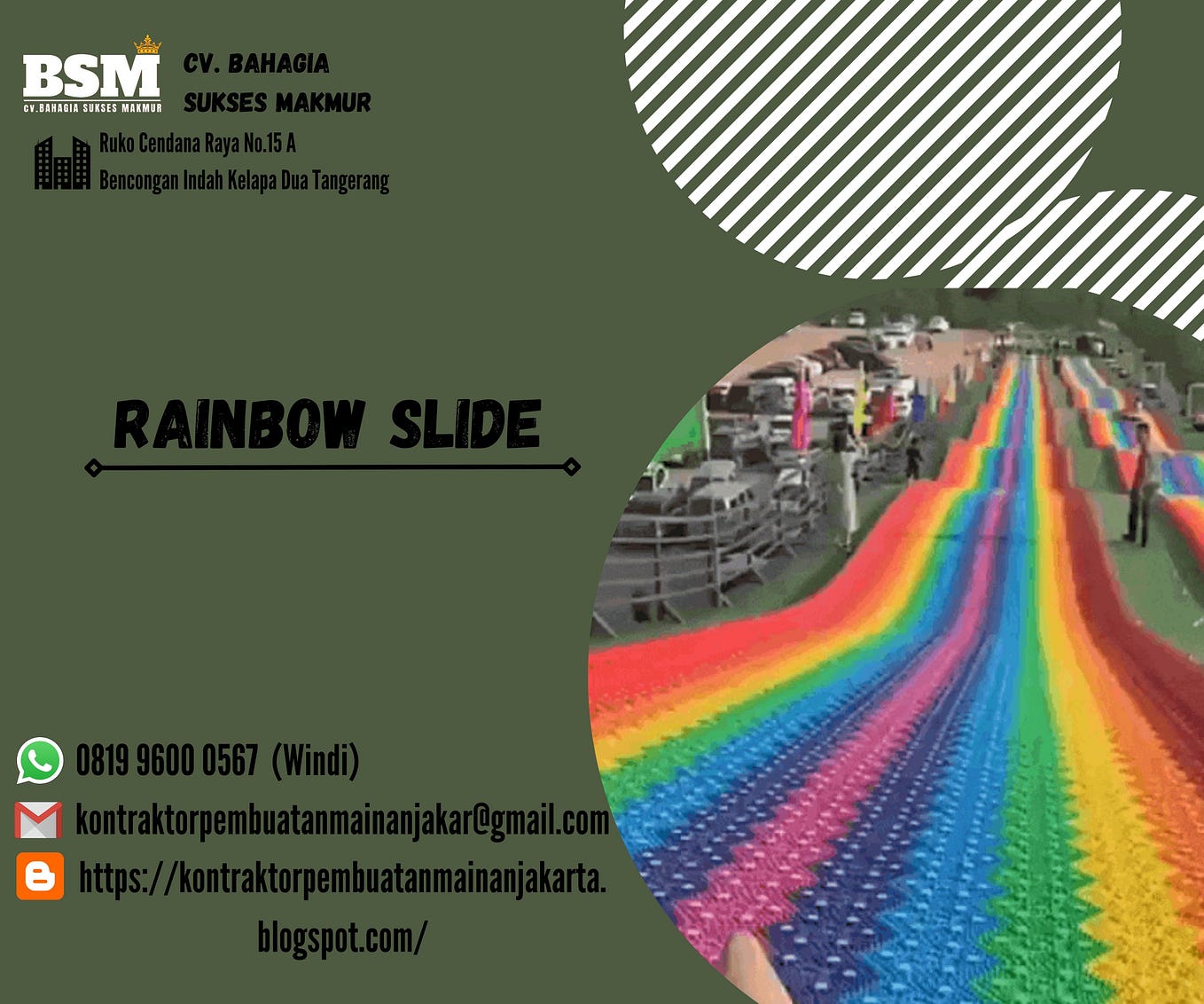 RAINBOW SLIDE PALEMBANG / PEROSOTAN PELANGI / SELUNCURAN WARNA WARNI ...