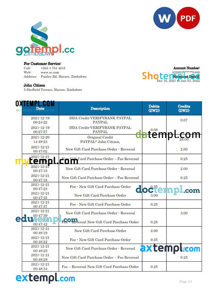 Yemen Housing Bank statement Word and PDF template | by Doctempl | Medium