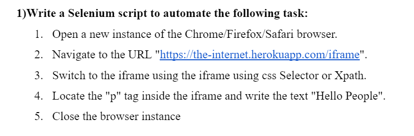 Selenium Basic Programs using Locators : | by Shanmugapriya Balalrishnan | Medium