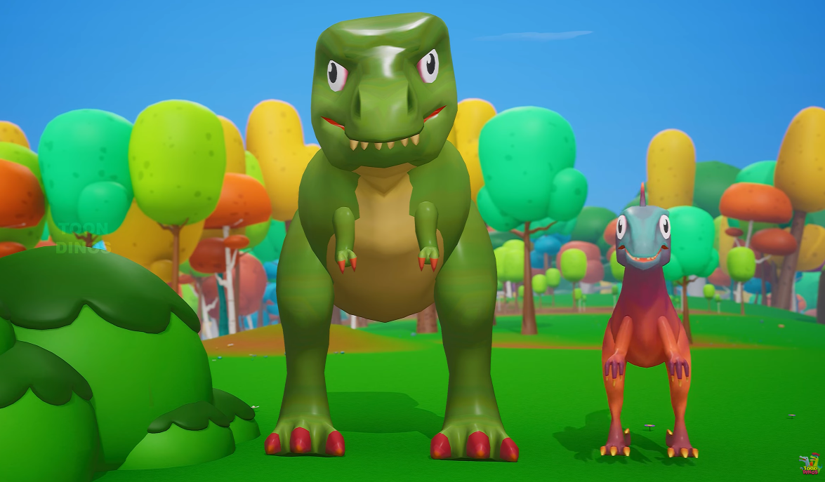 Tyrannosaurus Rex vs Parasaurolophus | T Rex Attack on Dinosaurs — Toon ...