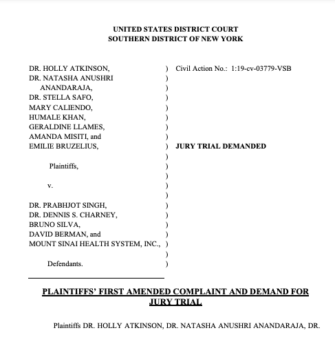 Sinai Must Do Better: Plaintiffs Response to Aja Newman’s Powerful ...