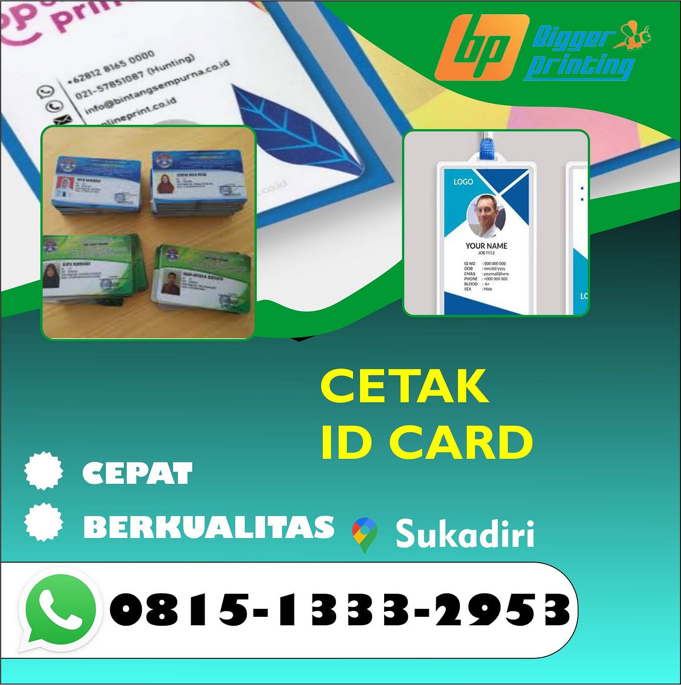 BEST QUALITY, Wa./Call. 0815–1333–2953, Cetak ID Card di Cibodas ...