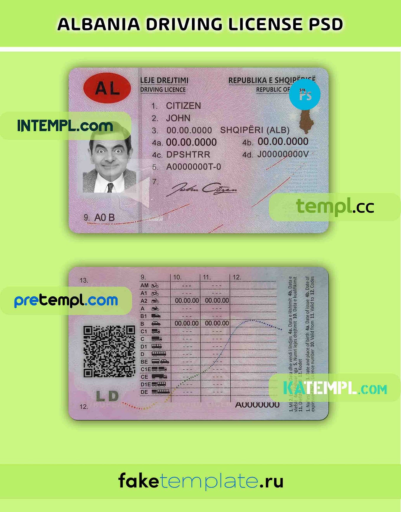 Angola driving license PSD download template | by Intempl driving ...