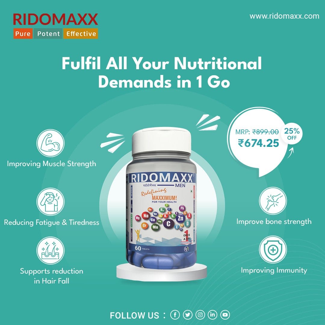 Multivitamin Tablets for Men - Ridomaxx - Medium