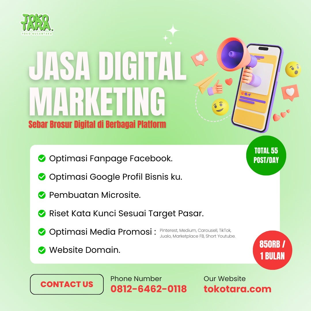 Bagus, WA 0812-6462-0118, Jasa Digital Marketing Bulanan di Medan, Toko ...