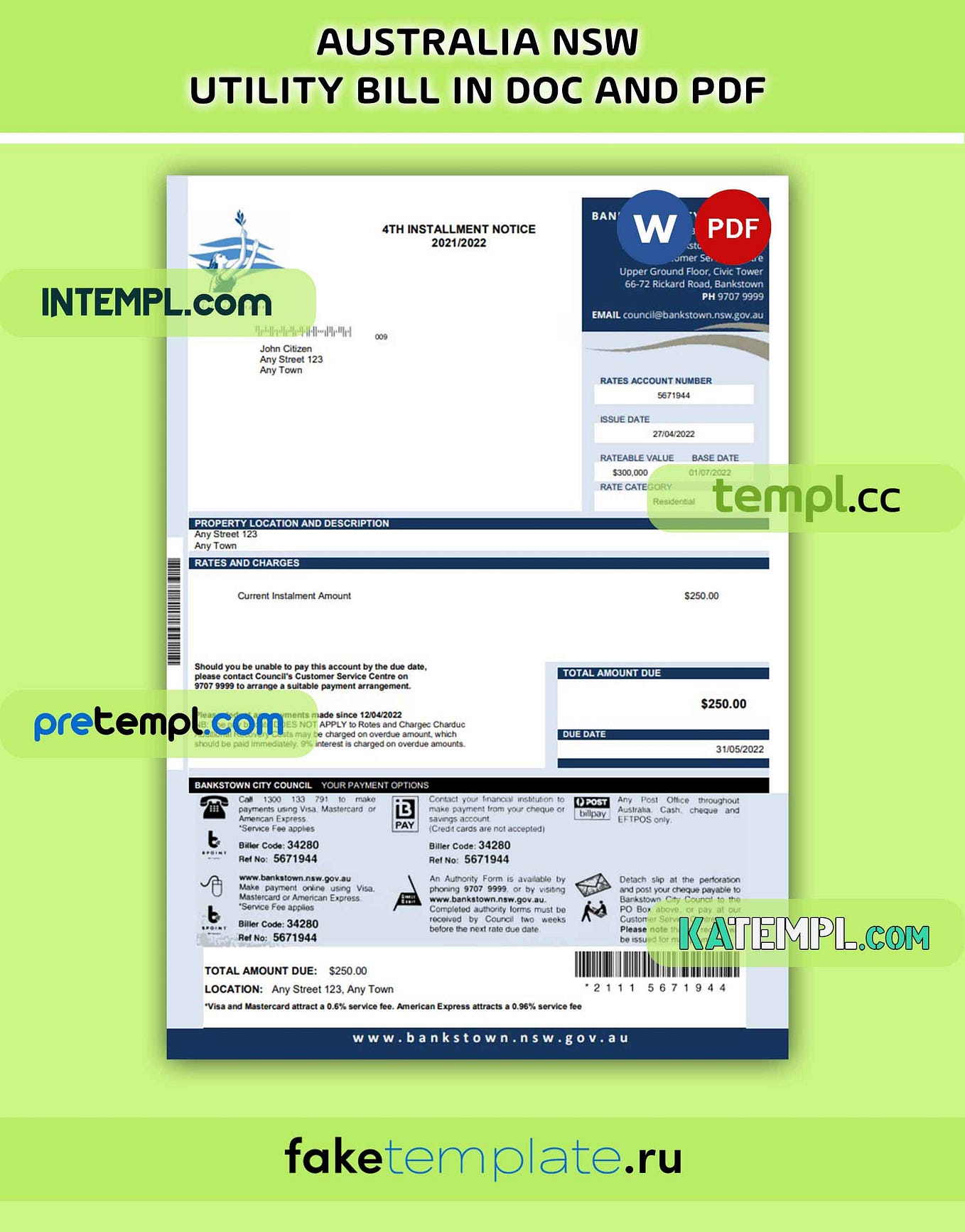 Austrian Stadtwerke Feldkirch utility bill download example in Word and PDF format | by Mytempl ...