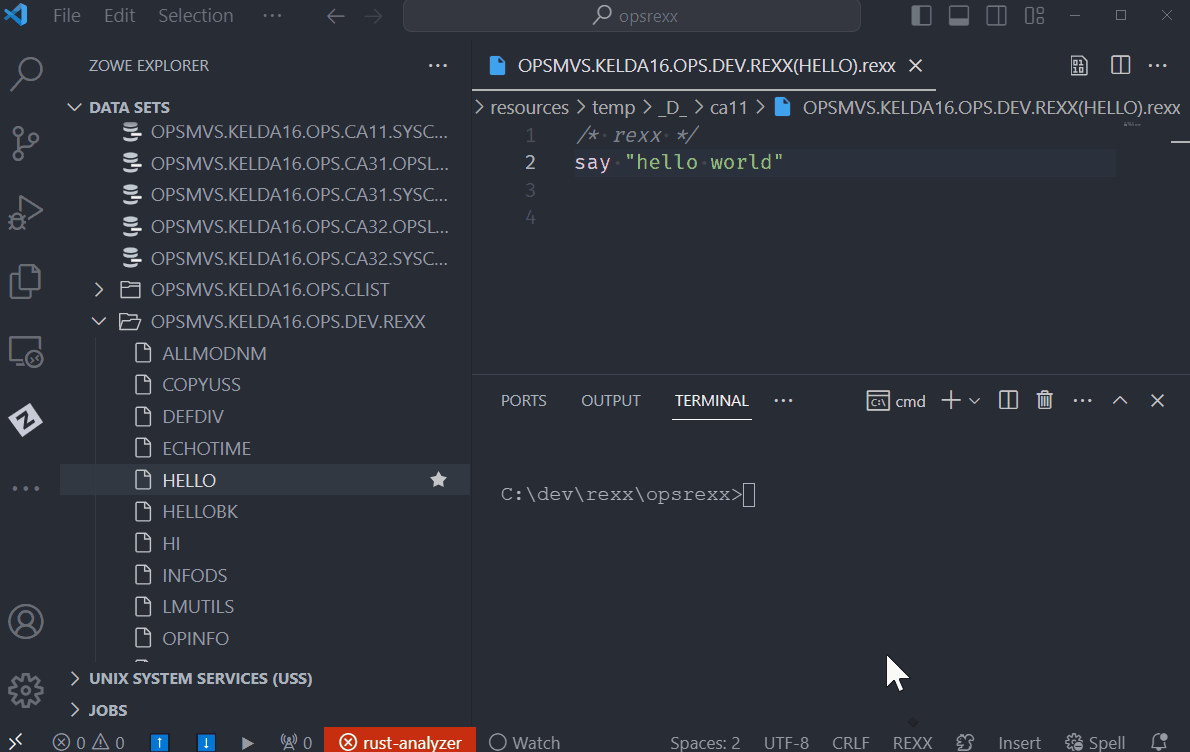 Zowe Cli “hello World” W Rexx {core} Running Rexx On A Mainframe In… By Dan Kelosky Zowe
