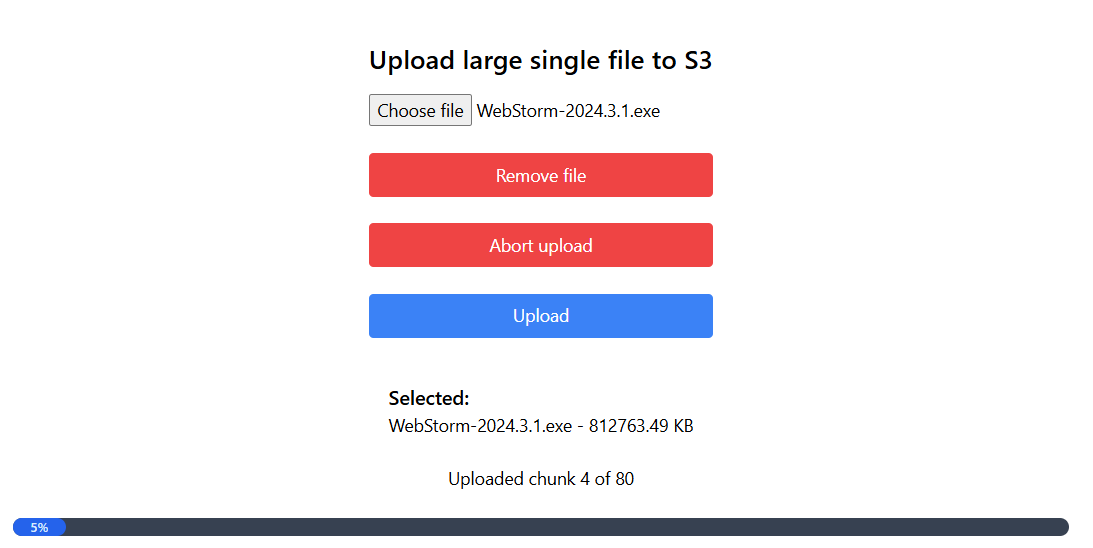 Upload large files to AWS S3 Bucket with NodeJS | Medium