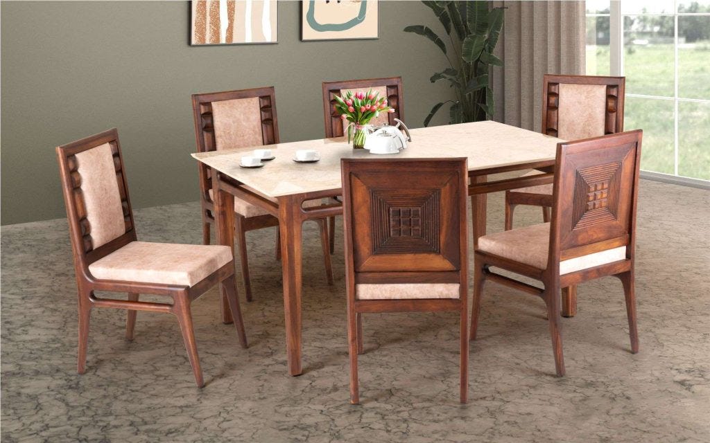 Buy Canton 4 Seater Dining Table Set online at best price | by Damro ...