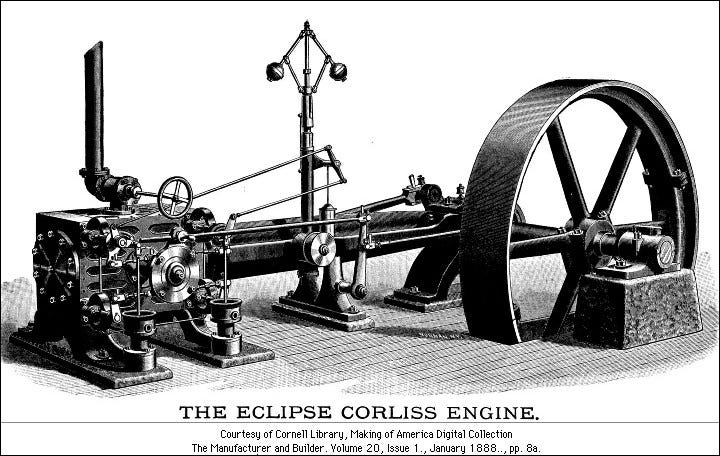 The Eclipse corliss engine group classic engineering Modern Cotton Mill ...