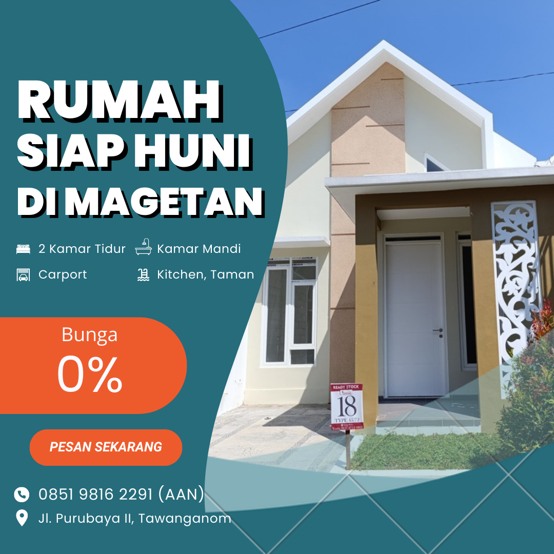 READY 1 UNIT RUMAH SIAP HUNI DI MAGETAN KOTA, HUB 0851 9816 2291. - Aan Sanaya - Medium