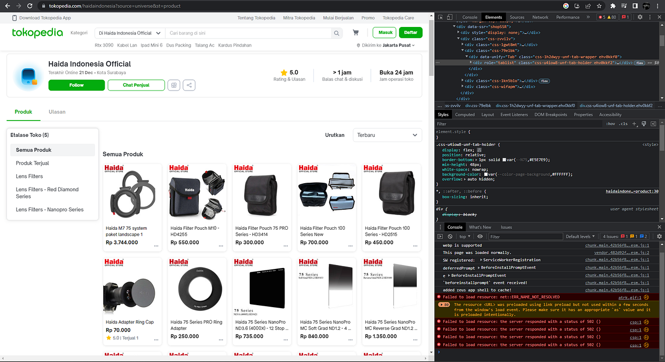 Scraping data Tokopedia with a hidden API | by Rhomy Muhammad Fadly | Medium