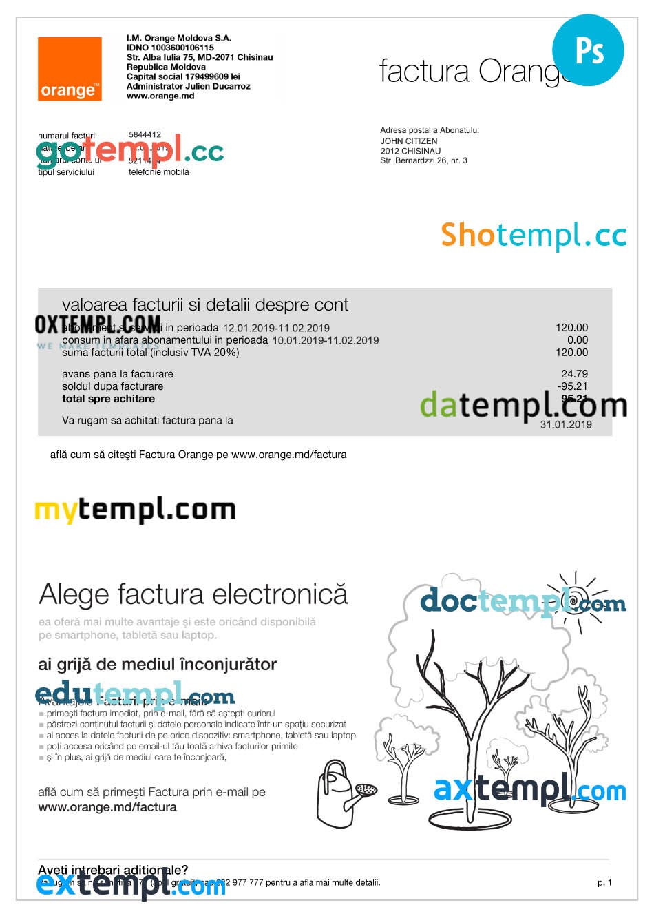 Macau CEM electricity utility bill, PDF and Word download template | by ...