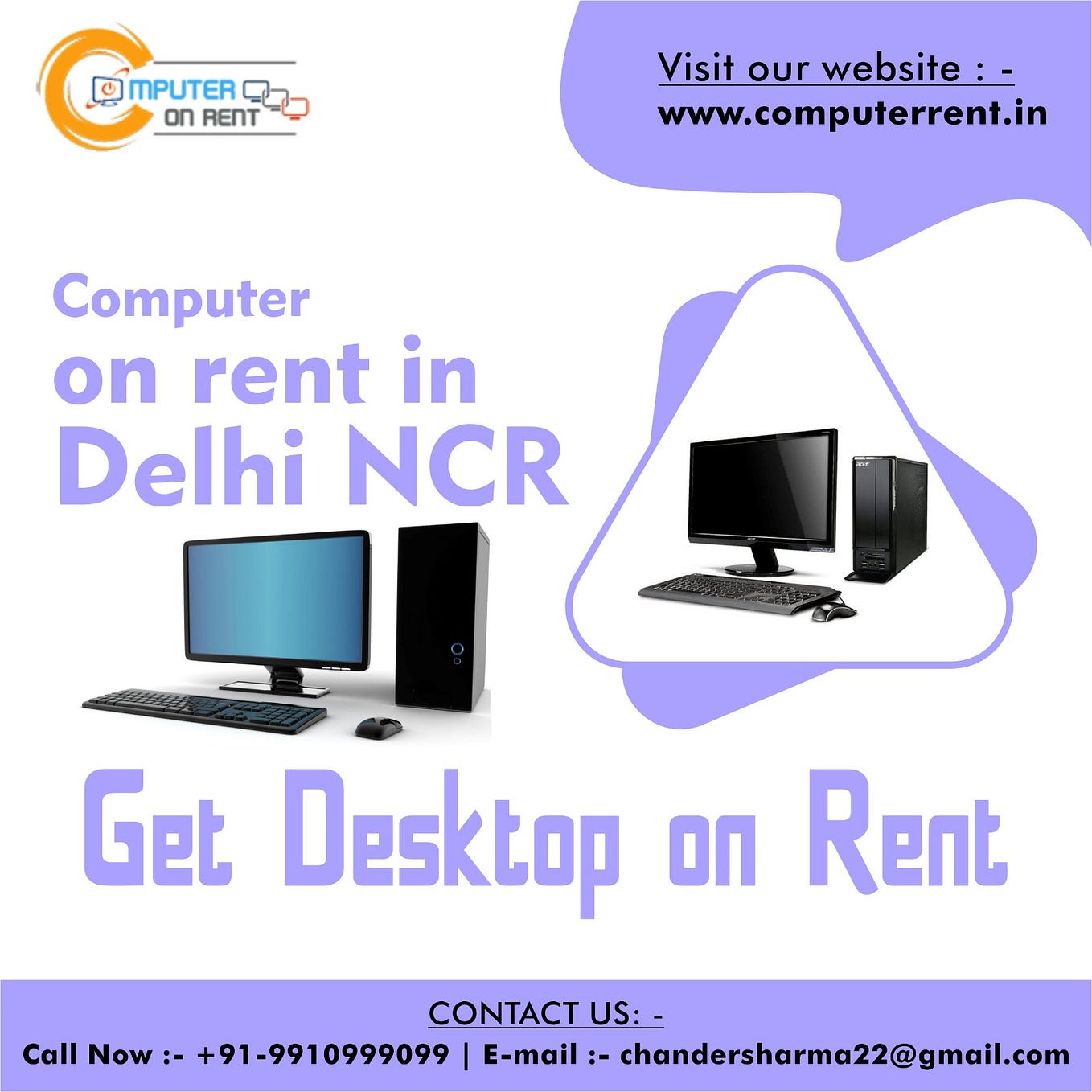 Computer on rent in Noida 9910999099 - Laptop Rent - Medium