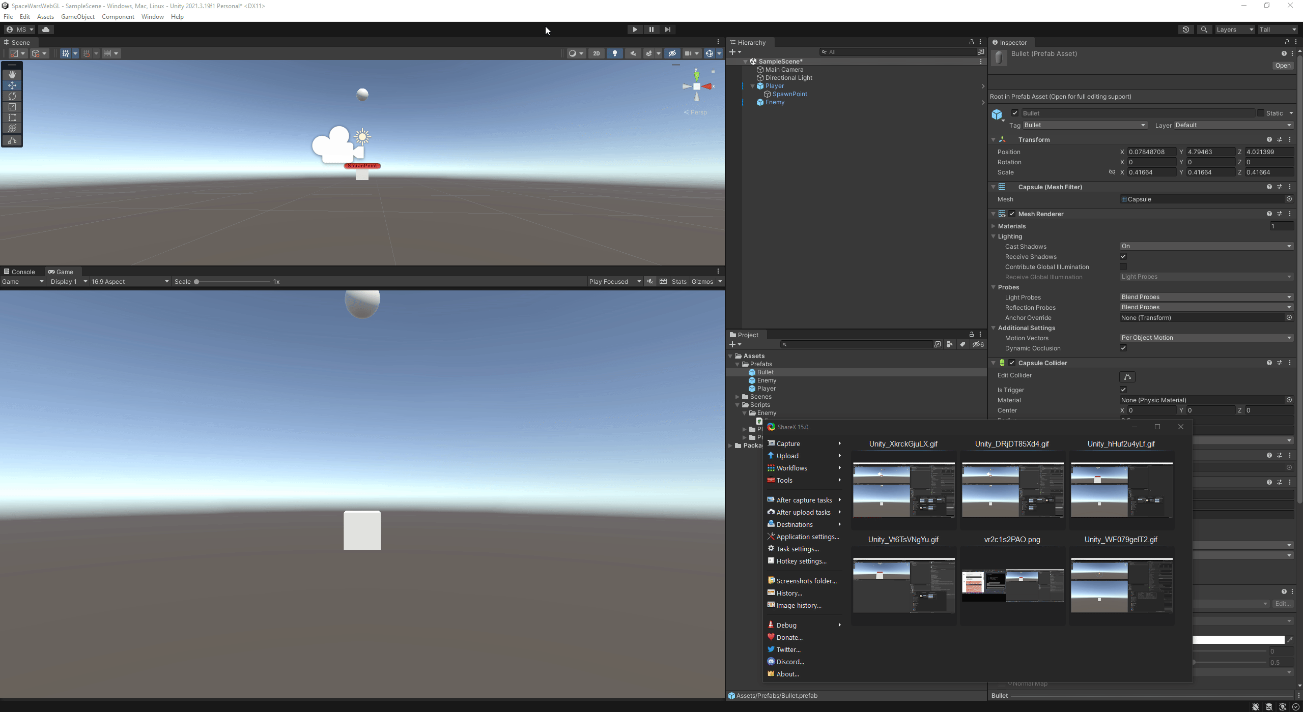Creating Space Wars 2D Part 3 Destroying The Bullet - Krakendono - Medium