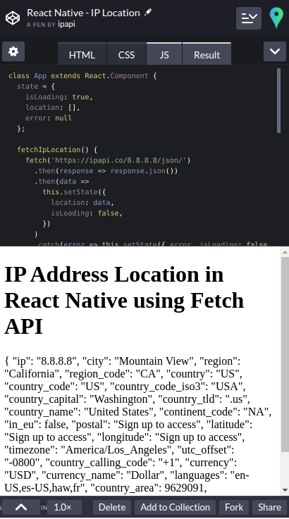 IP Address Location : Javascript Examples | by ipapi ~ ipapi.co | Medium