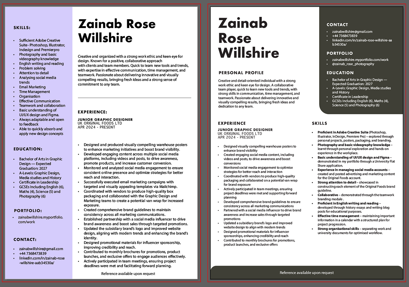 CV Feedback. Getting feedback by the great young… | by Zainab Willshire ...