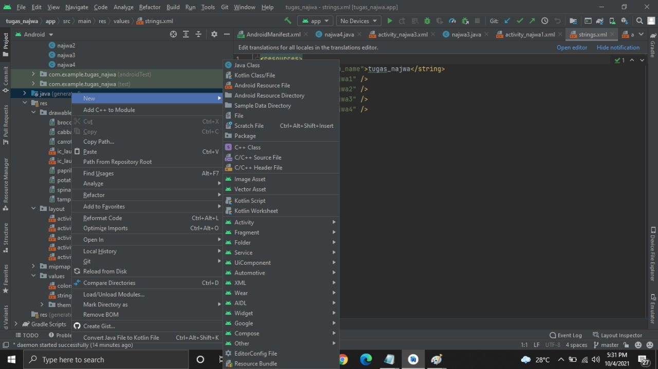 MEMBUAT TAMPILAN LAYOUT DI ANDORID STUDIO | by Najwatul Qolbi | Medium
