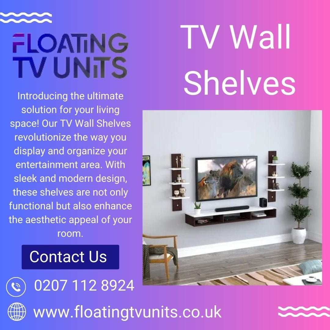 TV Wall Shelving Unit - Modern Floating TV Unit - Medium