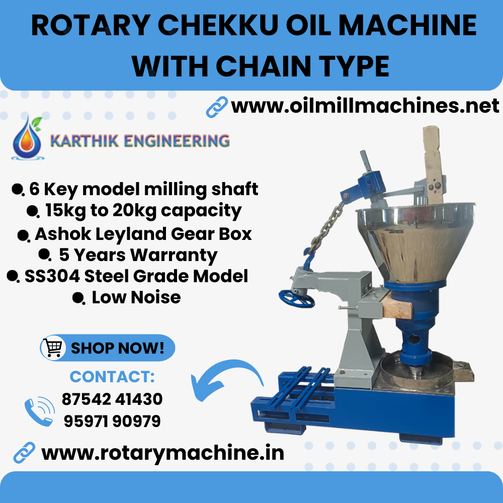 Rotary Chekku Oil Extraction Machine Manufacturer — Karthik Engineering ...