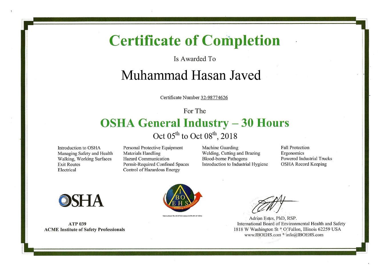 IBOEHS general industry. INTRODUCTION | by IBOEHS courses | Medium