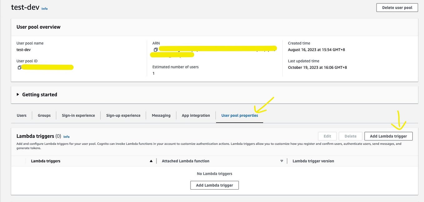 Configuring Lambda Triggers For Amazon Cognito User Pools With Cloudformation By Sajeban
