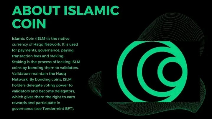 Islamic Coin is a native currency of Haqq, a community-run network ...