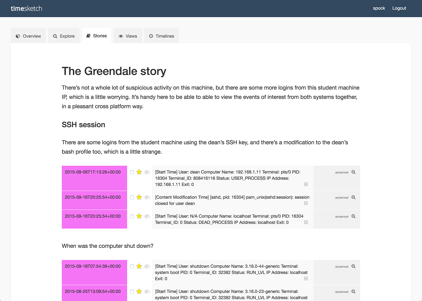 Thinking in Graphs: Exploring with Timesketch | by Johan Berggren | Timesketch | Medium