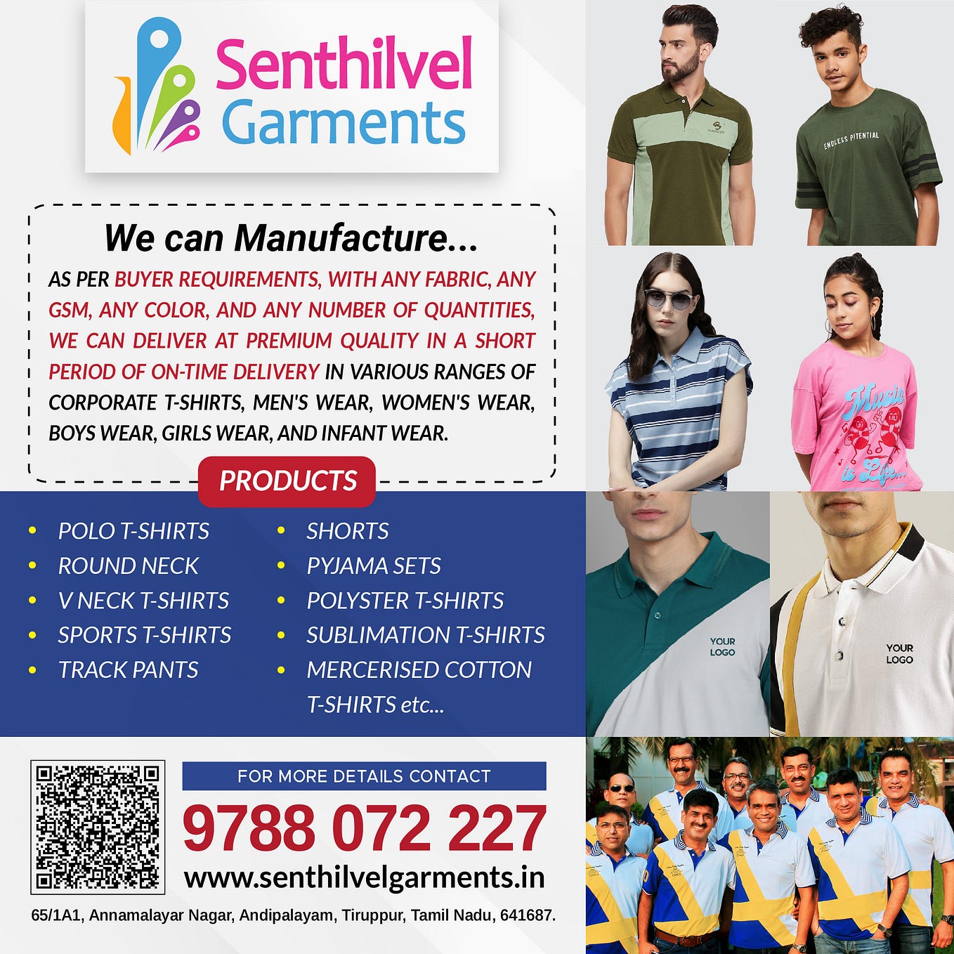 Top Readymade Garment Wholesalers in Tirupur: Senthilvel Garments ...