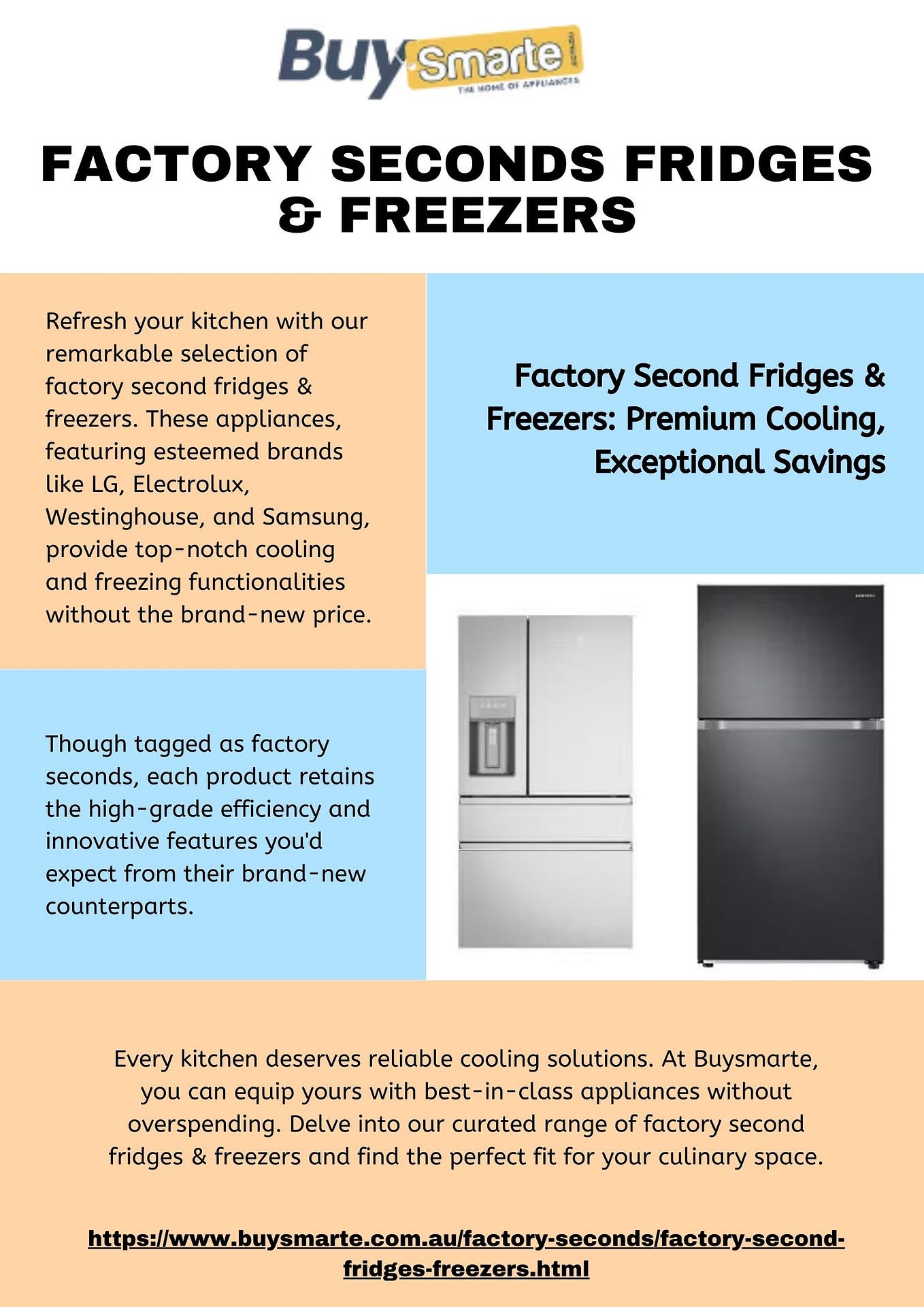 Factory Seconds Fridges & Freezers - Buy Smarte - Medium