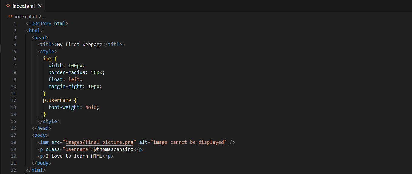 [DAY 2] Playing Around With HTML & CSS | by Thomas Cansino | May, 2024 | Medium