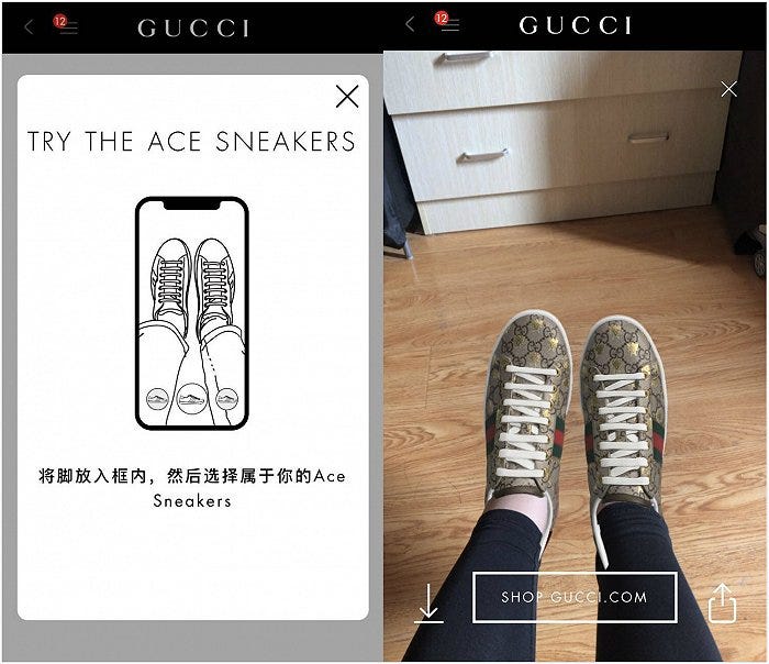Gucci: Shopping with Augmented Reality | by Rosalyn Link | Marketing ...