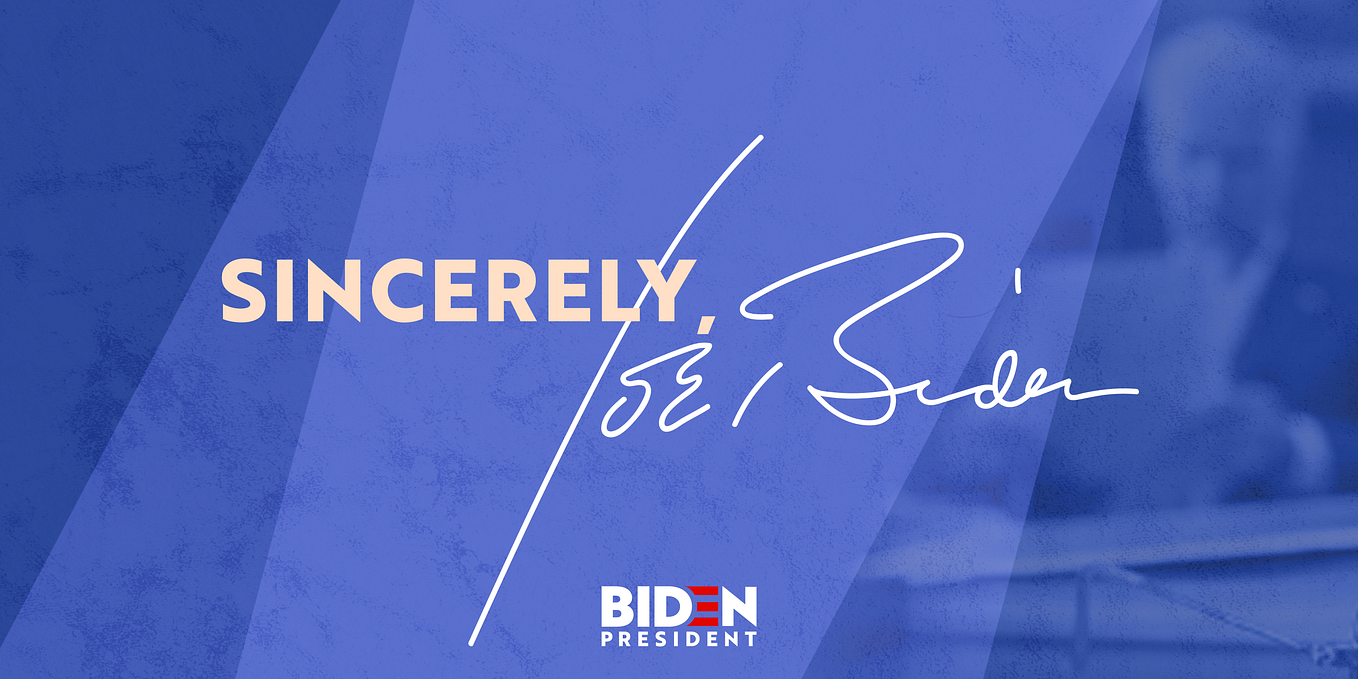 Sincerely, Joe. Hundreds of people write letters… | by Joe Biden ...
