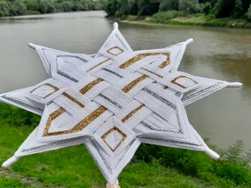 Star weaving community at Woodlands Aged Care - star mandalas - Medium
