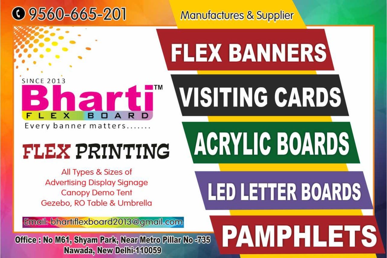 Bharti Flex Board | Flex Printing In Delhi| Canopy | Pull Up Standee ...