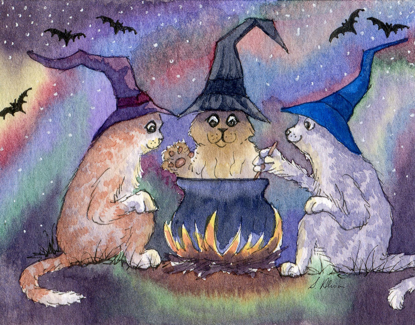 How to Draw and Paint a Spooky October Picture | by Susan Alison | How ...